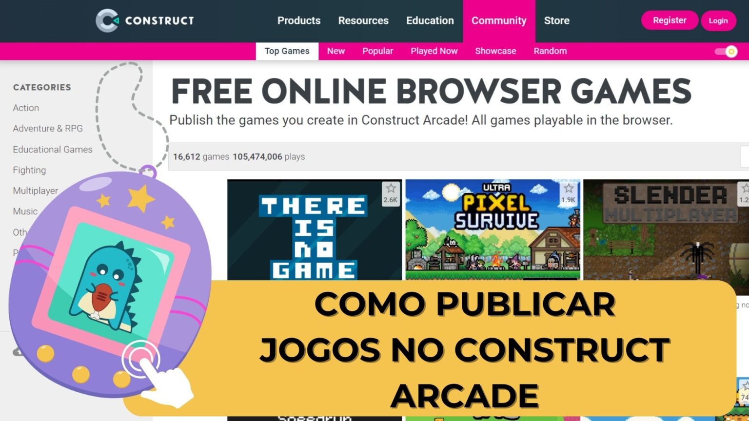 Construct 3- Como publicar jogos no Construct Arcade - Make Indie Games